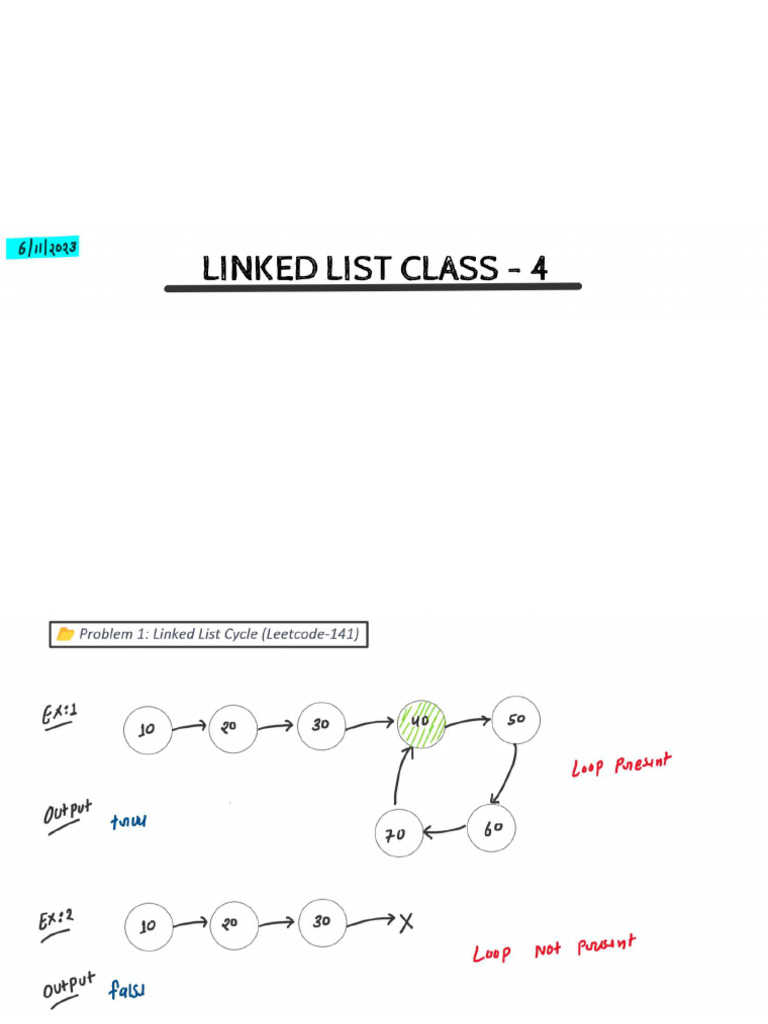 Linked List Class 04 Notes | PDF