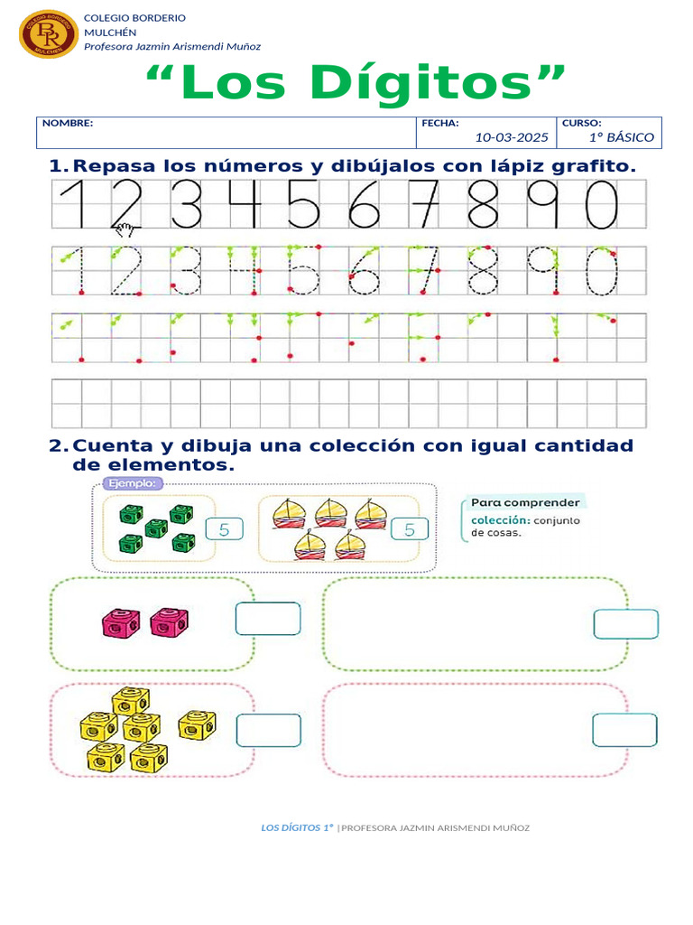 Dígitos 1° Básico | PDF