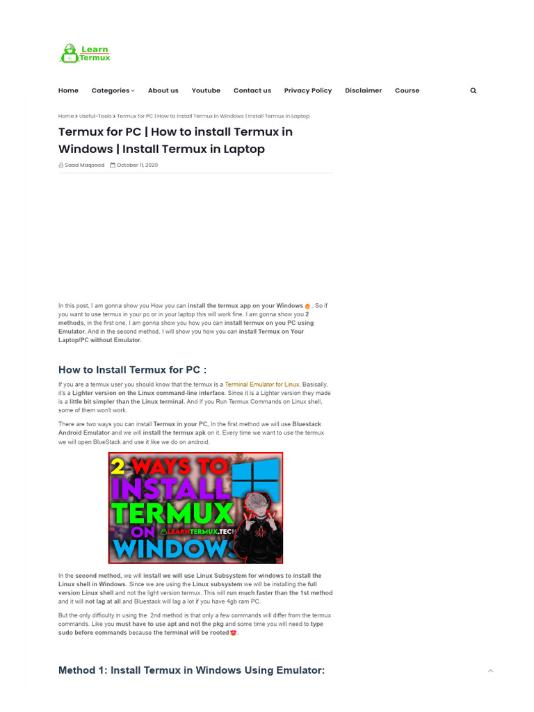 Install Termux on Windows PC Guide | PDF | Linux | Windows 10