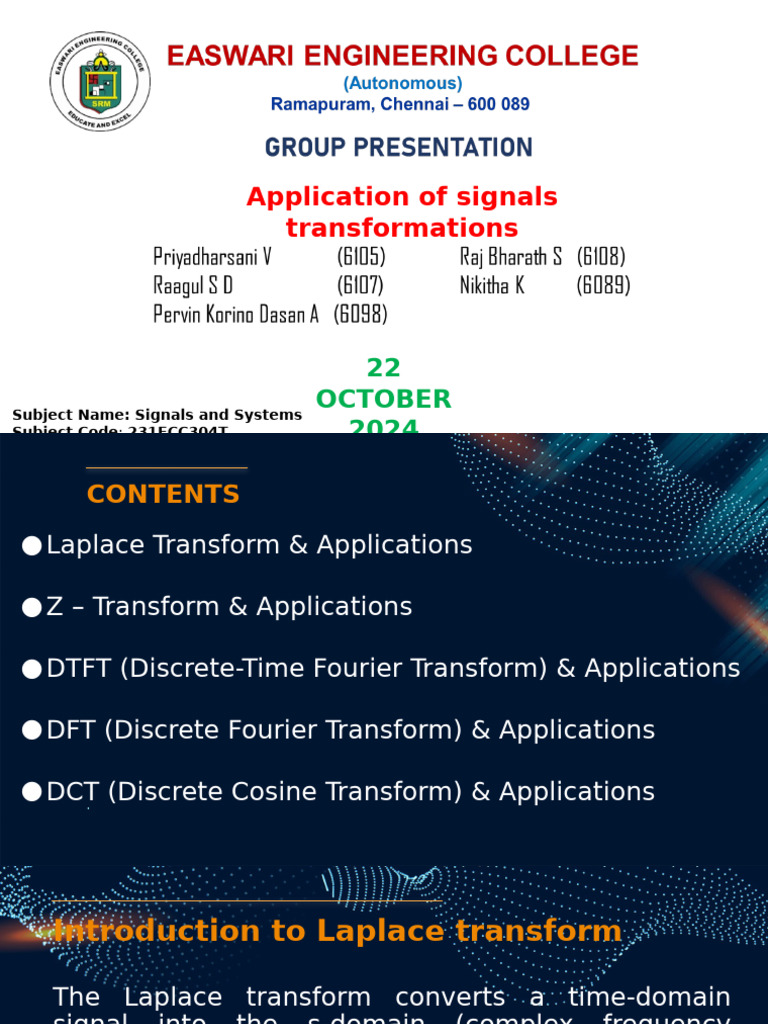 Signals&Systems | PDF | Discrete Fourier Transform | Laplace Transform