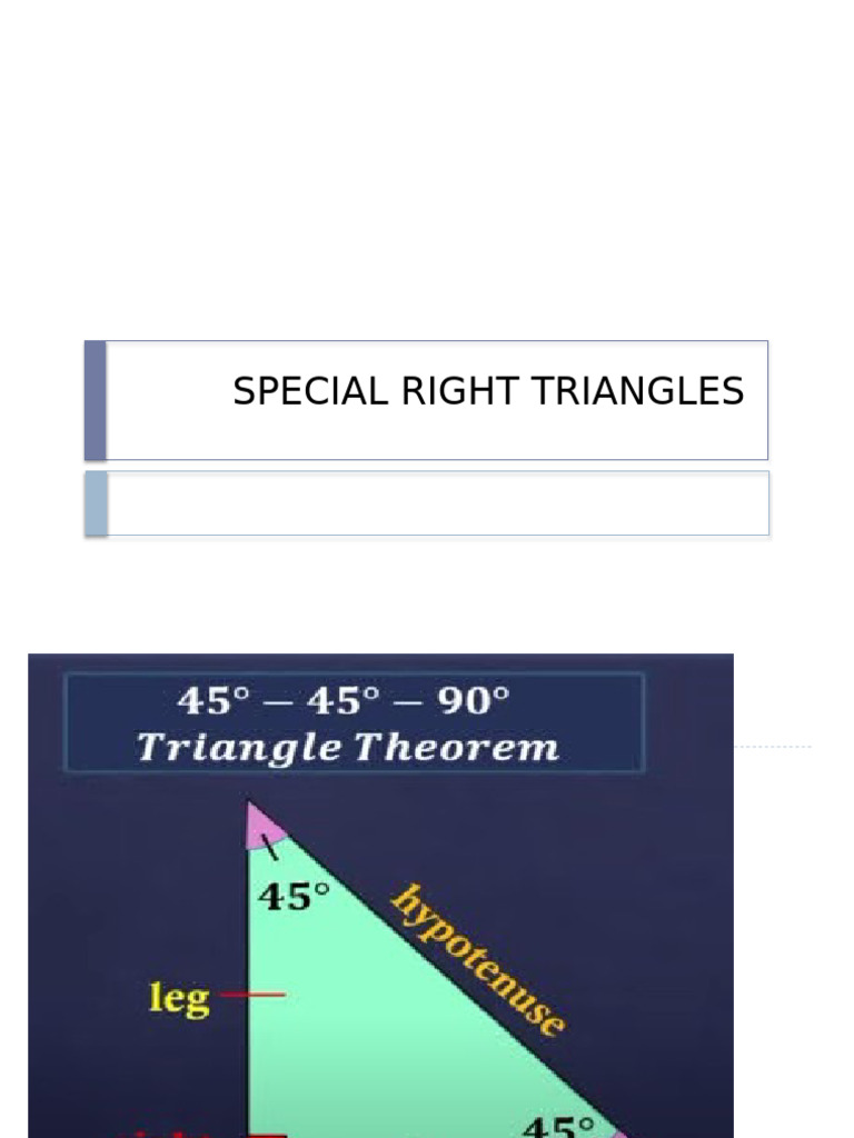 Special Right Triangles | PDF