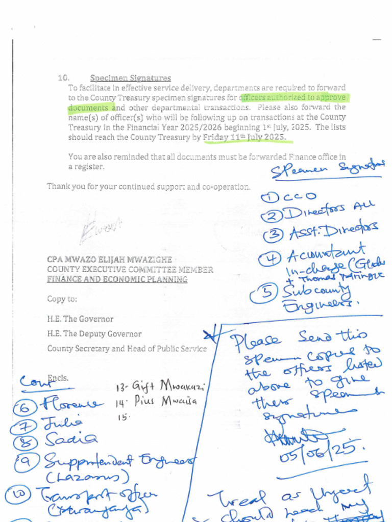 Specimen Signatures | PDF