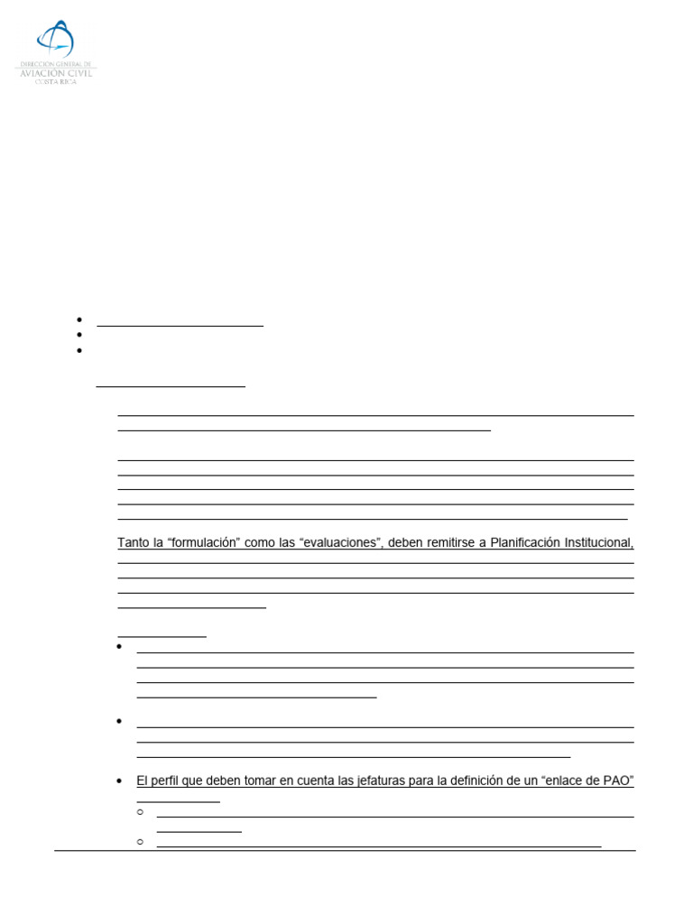 Instructivo Formulación PAO 8 | PDF | Microsoft Excel | Planificación