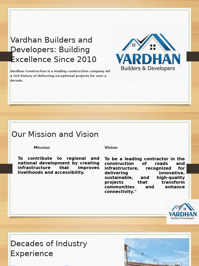 Vardhan Builders and Developers Building Excellence Since 2010 | PDF ...