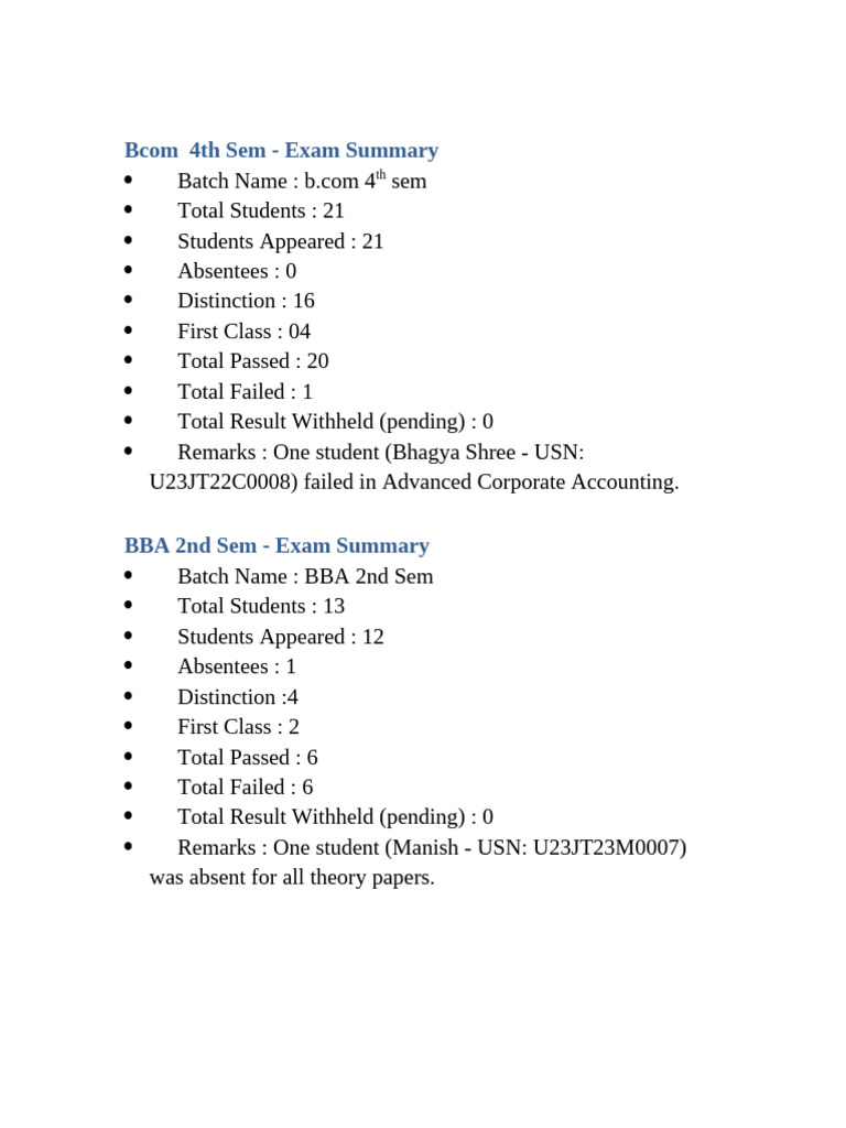 BBA 2nd Sem Exam Summary123 | PDF