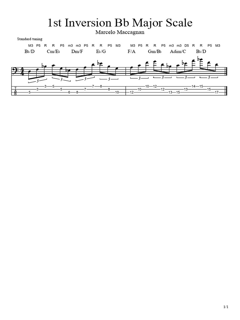 1st Inversion BB Major Scale | PDF