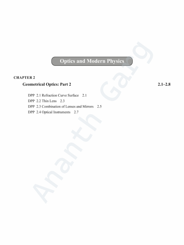 Geometrical Optics Part 2 DPP | PDF