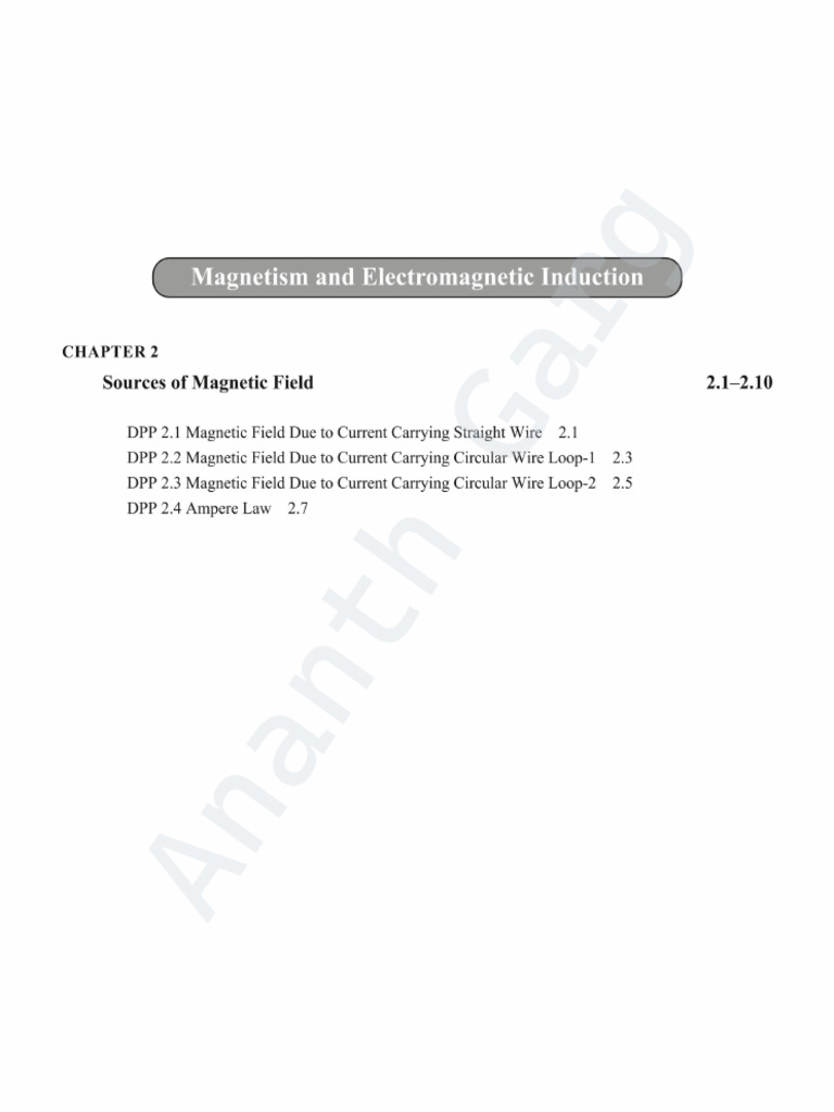 Sources of Magnetic Field DPP | PDF