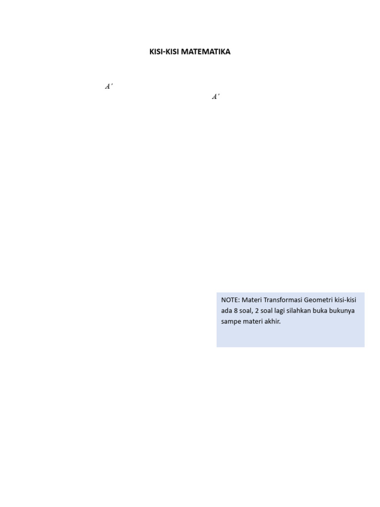 Kisi-Kisi 11 Genap 2025 | PDF