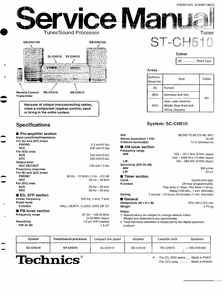Technics ST Ch510 | PDF