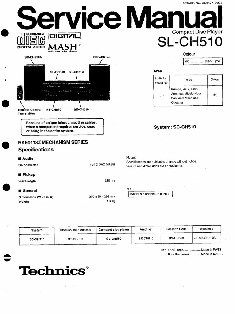 Technics SL Ch510 | PDF