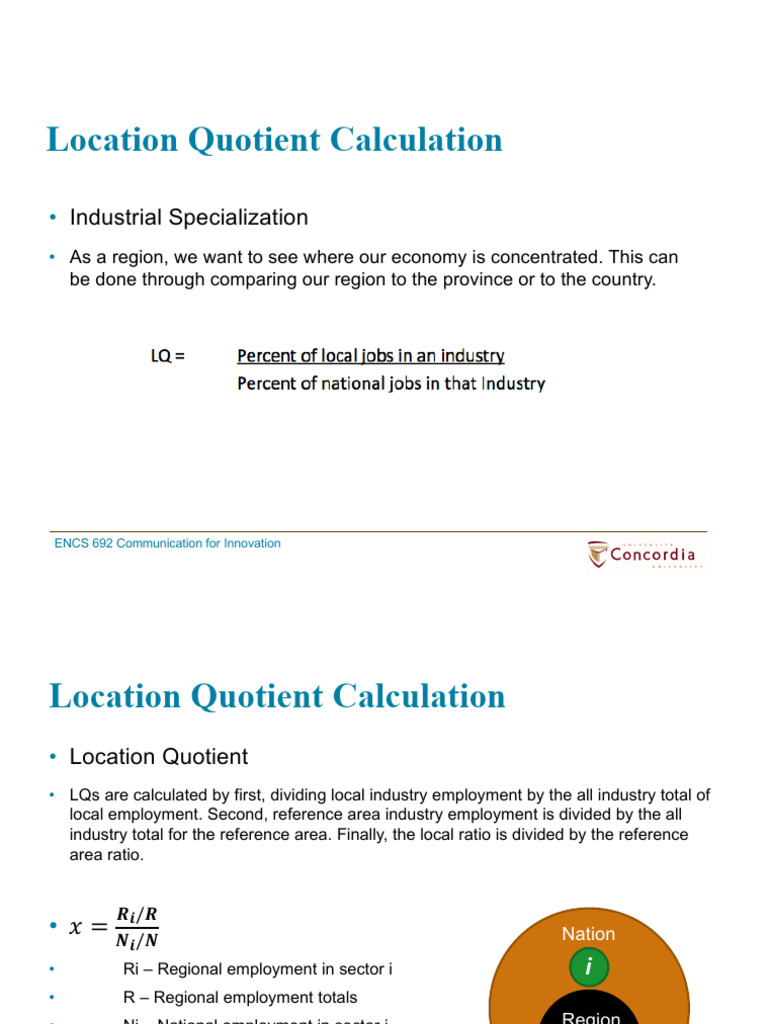 Location Quotient Calculation | PDF