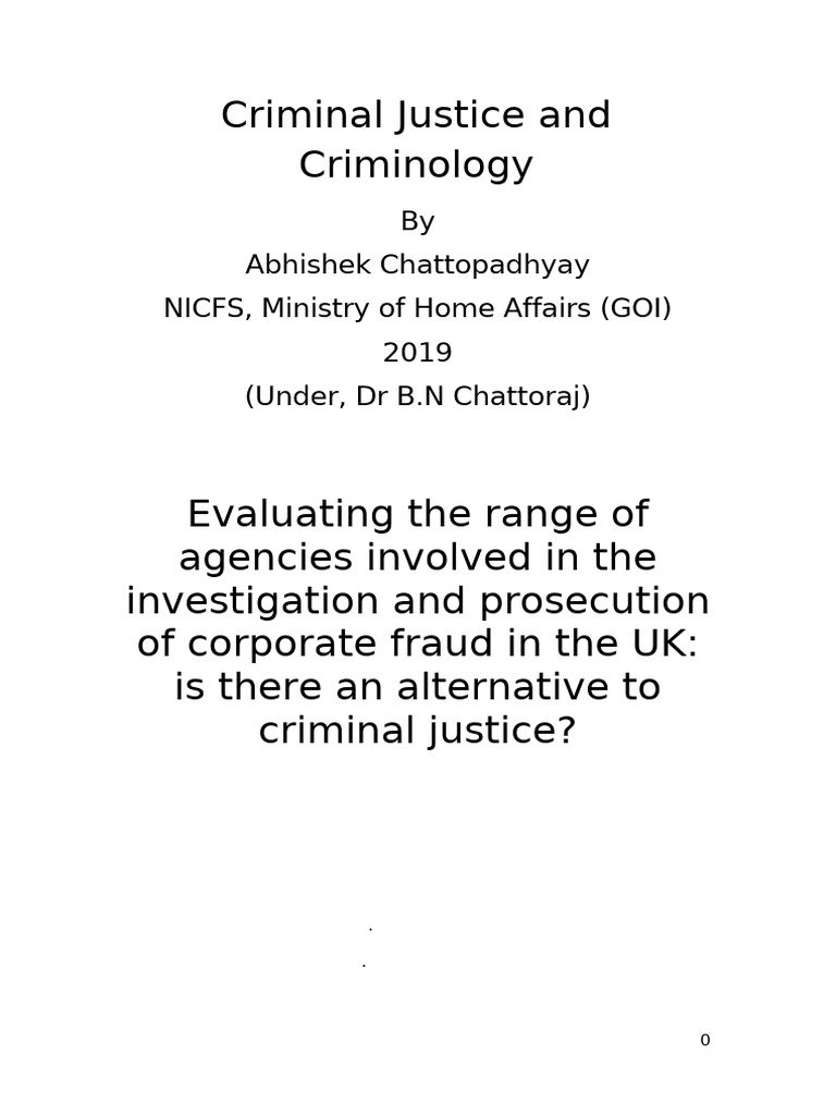 NICFS Dissertation | PDF | Fraud | Prosecutor