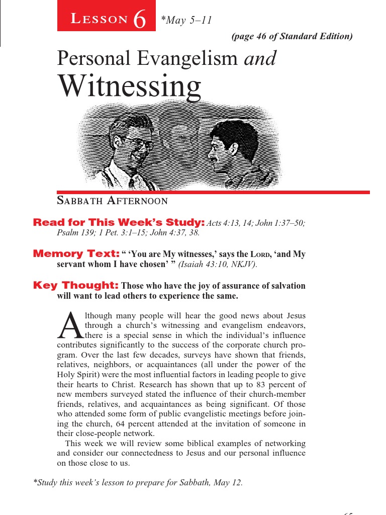 Witnessing: Personal Evangelism and | PDF | John The Baptist | Christianity