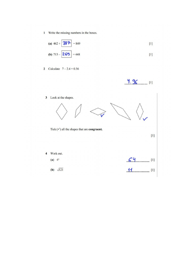 Ms Thao Homework - Revision Test | PDF