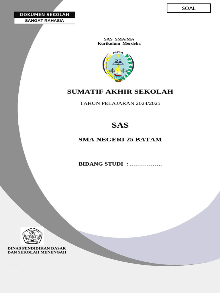 Sampul Soal Ujian Sekolah - WWW - Kherysuryawan.id | PDF