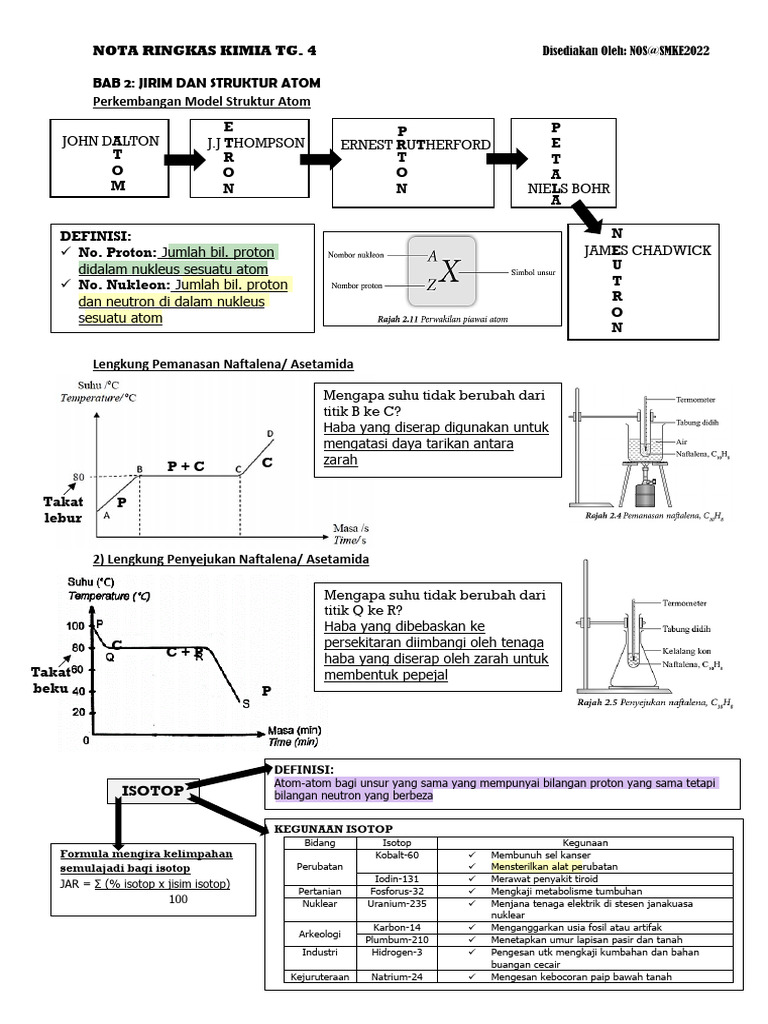 Nota Ringkas Kimia T4 Bab 2 | PDF