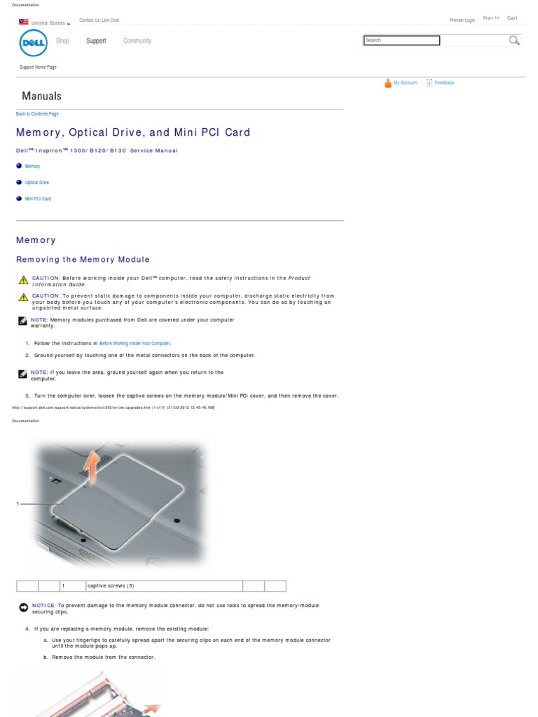 Dell™ Inspiron™ 1300 B120 B130 Service Manual | PDF | Electrical ...