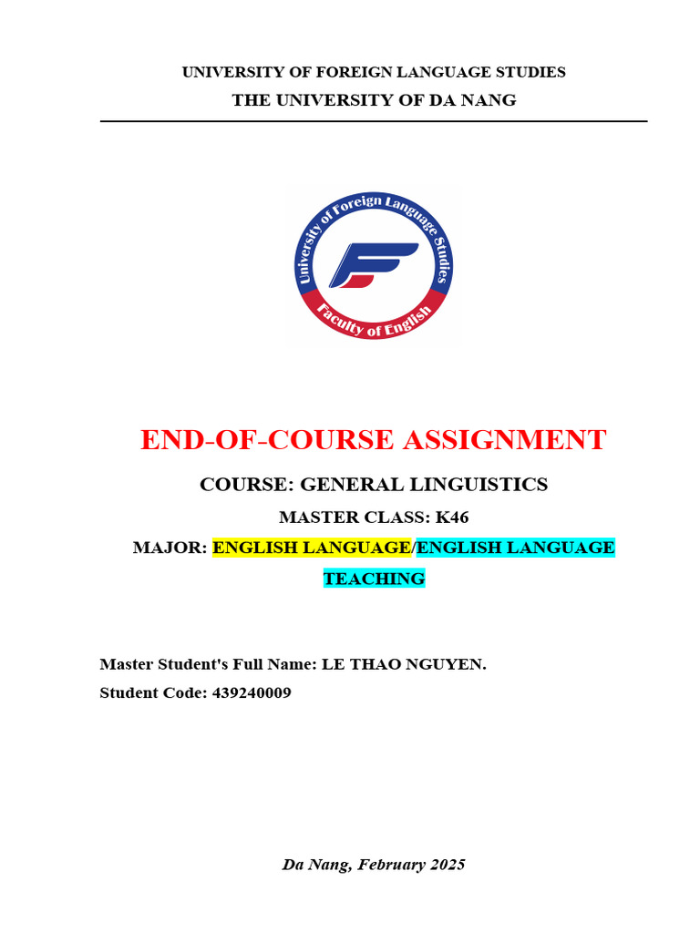 Cover Page-Genreral Linguistics | PDF | Grammatical Gender | English ...