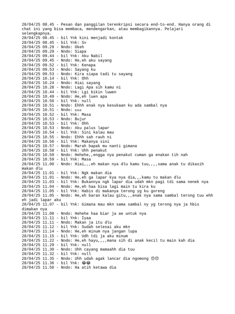 Chat WhatsApp Dengan Bil Ynk | PDF