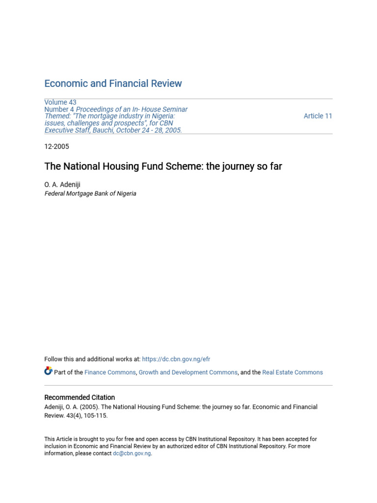 The National Housing Fund Scheme_ the Journey So Far | PDF | Mortgages ...