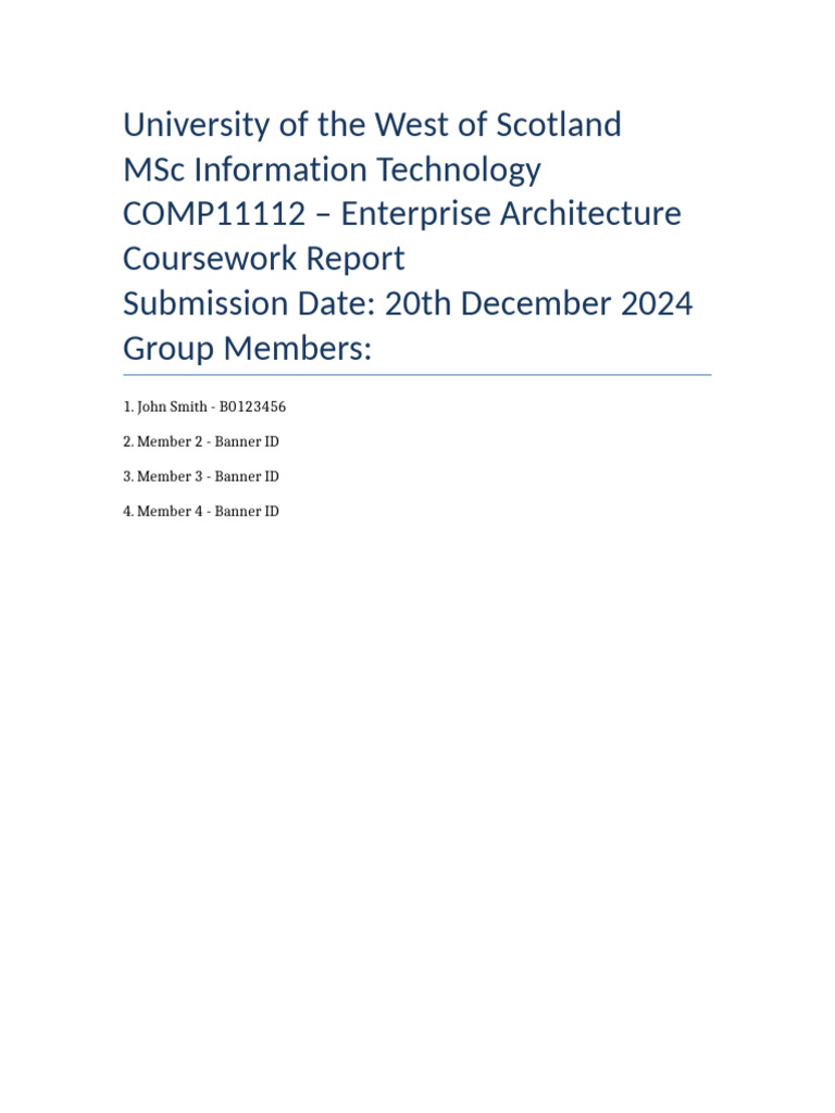 Enterprise Architecture Coursework Updated | PDF