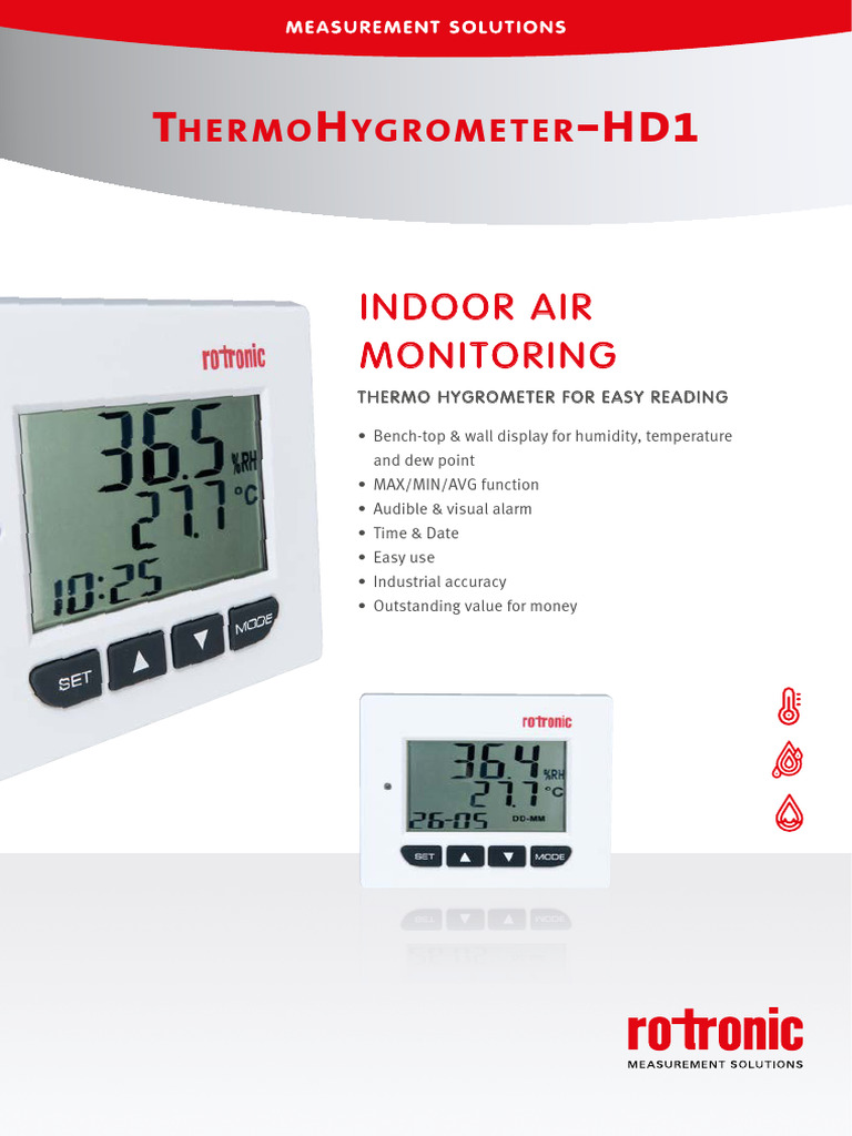 Digital Thermo Hygrometer Rotronic | PDF | Humidity | Atmospheric ...