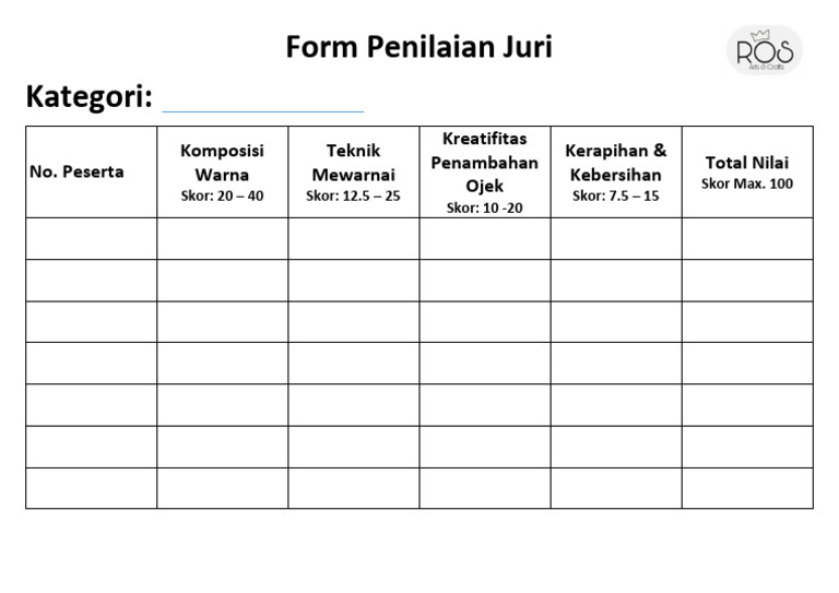 Form Penilaian Juri | PDF