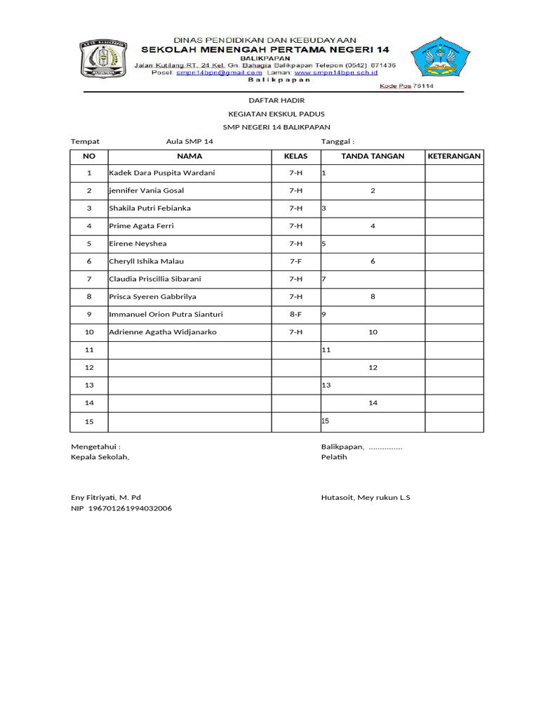 Format Lap Ekskul Baru | PDF