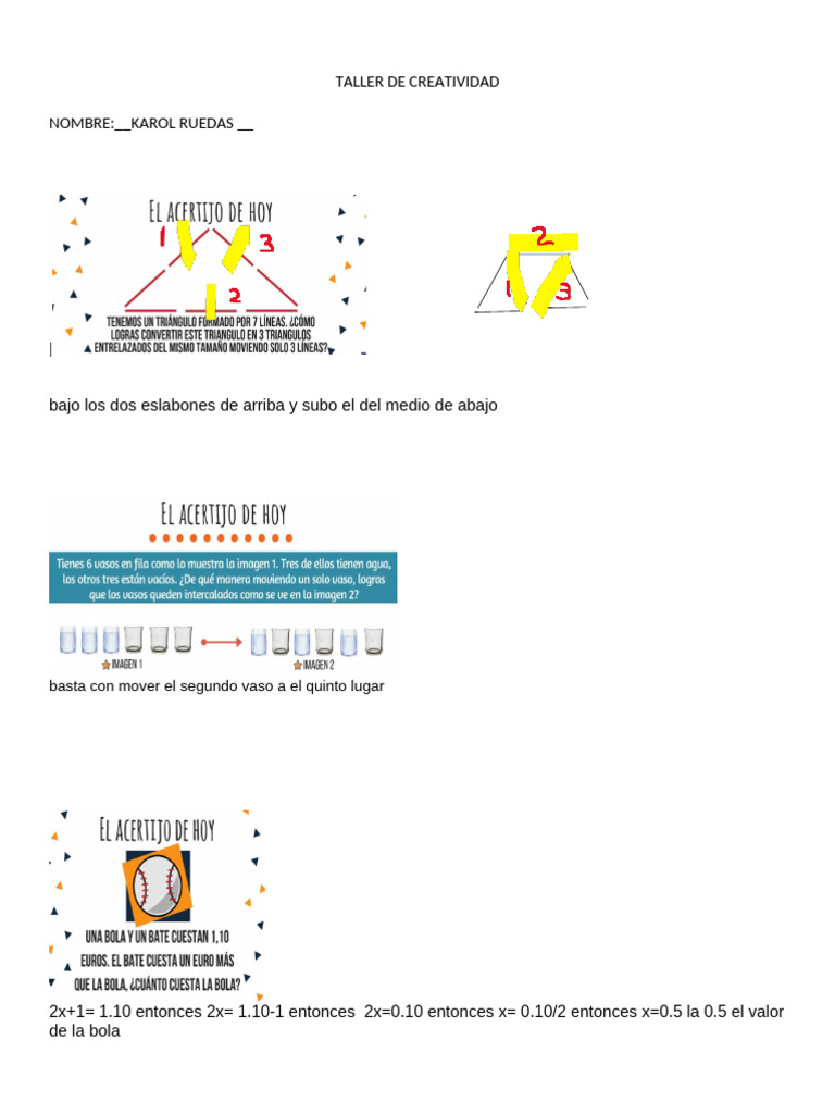 Taller de Creatividad Karol Rudas | PDF