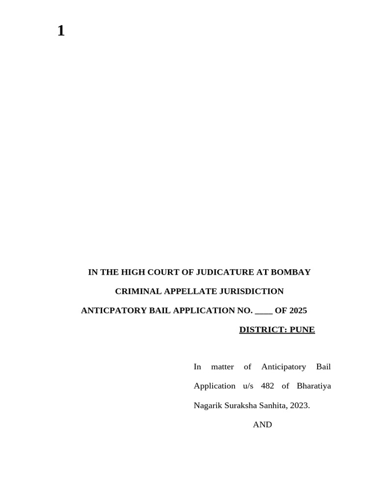 Anticipatory Bail - DRAFT - 7.6.2025 | PDF | Bail | Arrest