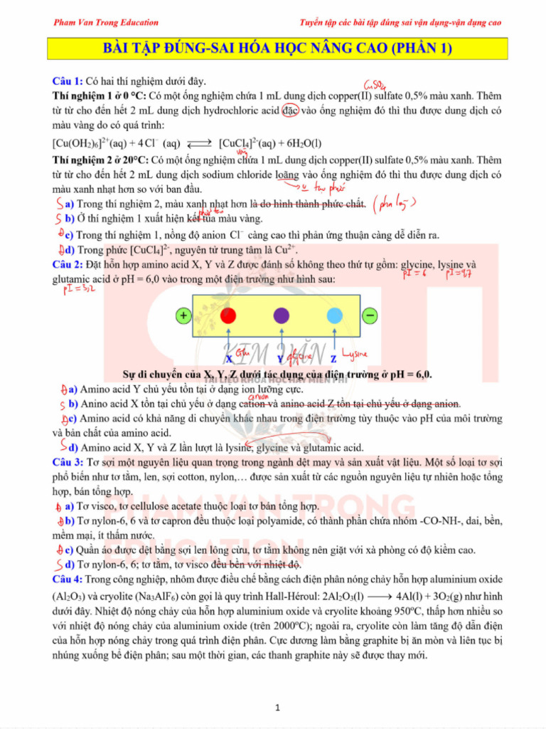 Tuyen Tap Bai Tap Dung-Sai Chon Loc Nang Cao-Phan 1-Viet Tay | PDF