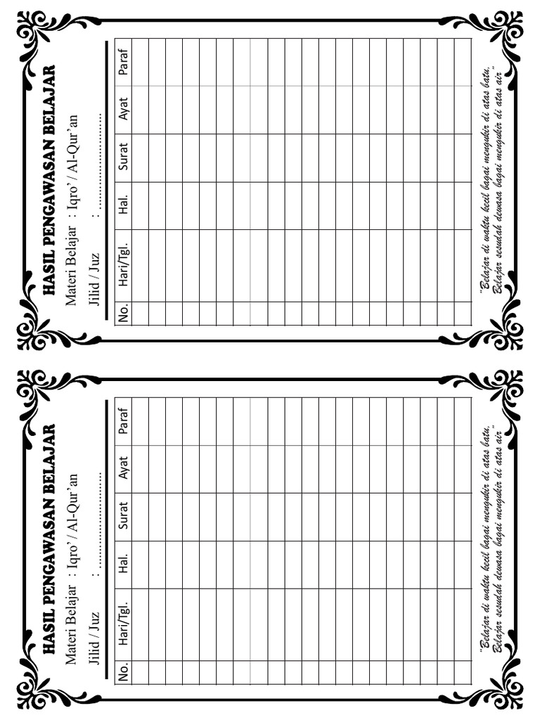 Contoh Isi Buku TPQ | PDF