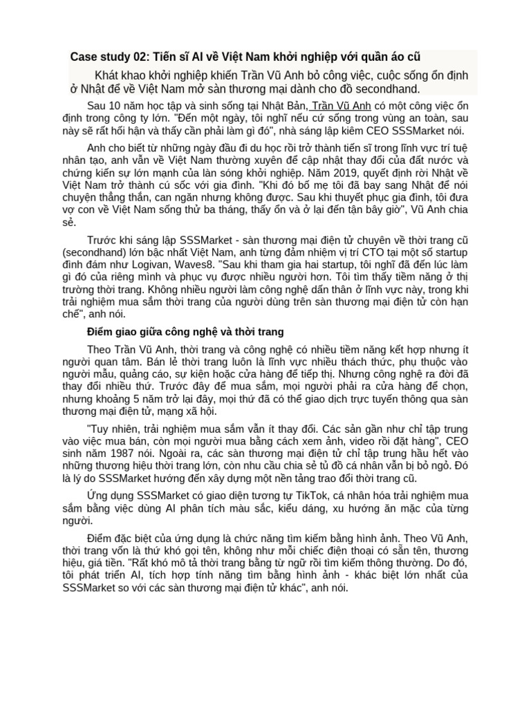 Case Study 02 - Nhóm 6 | PDF