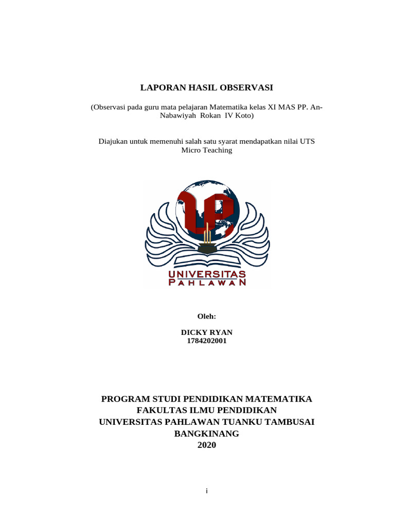 Observasi Micro Teaching Dicky Ryan | PDF