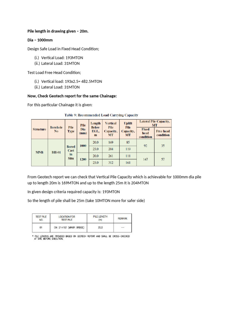 Pile Design and Reinforcement Calculations | PDF
