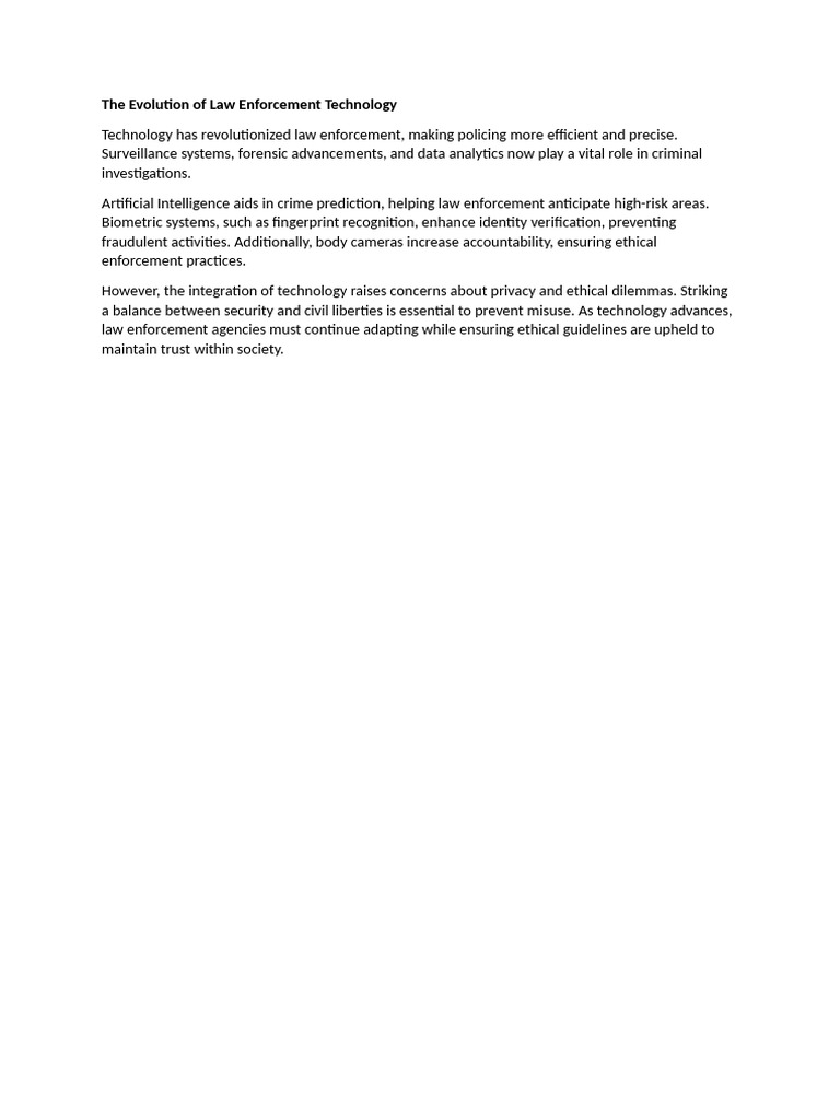 The Evolution of Law Enforcement Technology | PDF