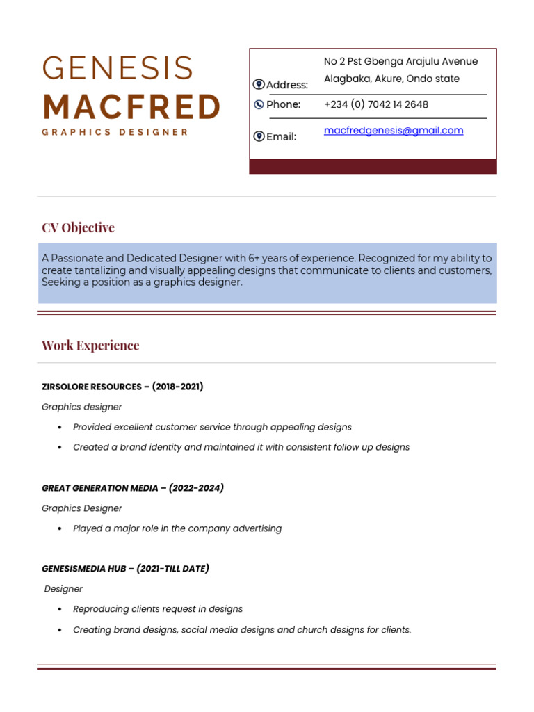Genesis Macfred Resume | PDF