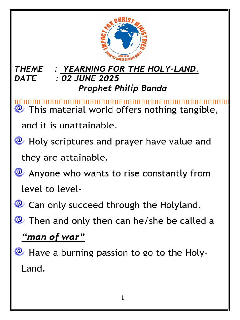 Yearning for the Holy Land: A Guide | PDF | Abraham | Holy Land