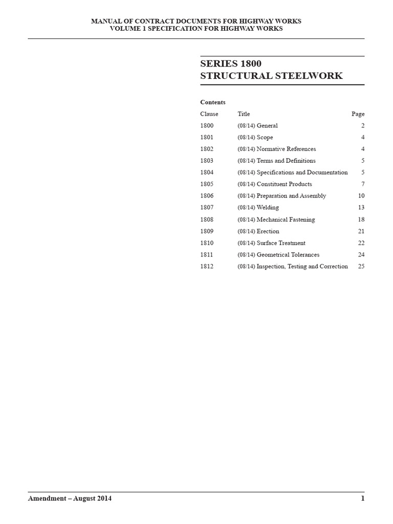 SHW Series 1800 Structural Steelwork - April 2021 | PDF | Structural Steel | Specification ...