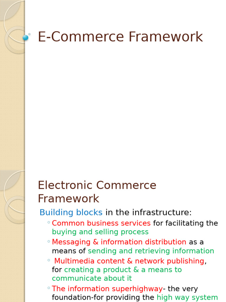 Framework of E-Commerce | PDF | Computer Network | E Commerce