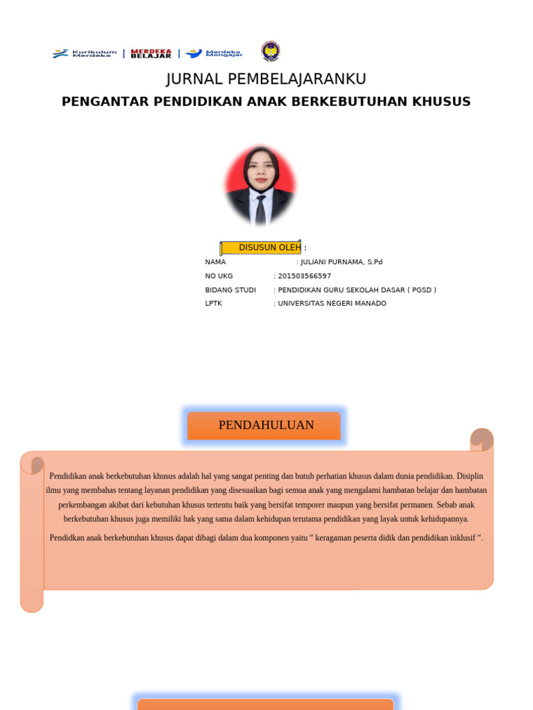 Jurnal Pembelajaranku Modul 3 Pengantar Pendidikan Anak Berkebutuhan Khusus | PDF