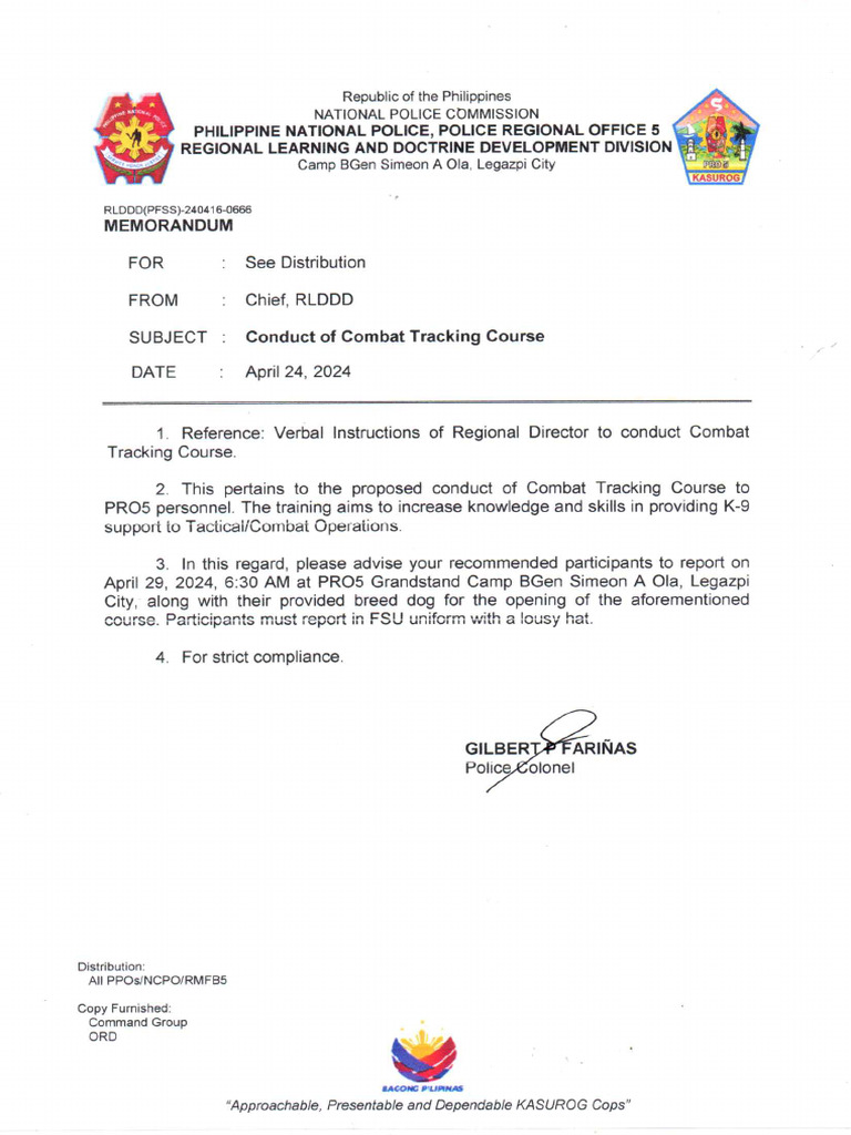 Combat Tracking Course Opening | PDF