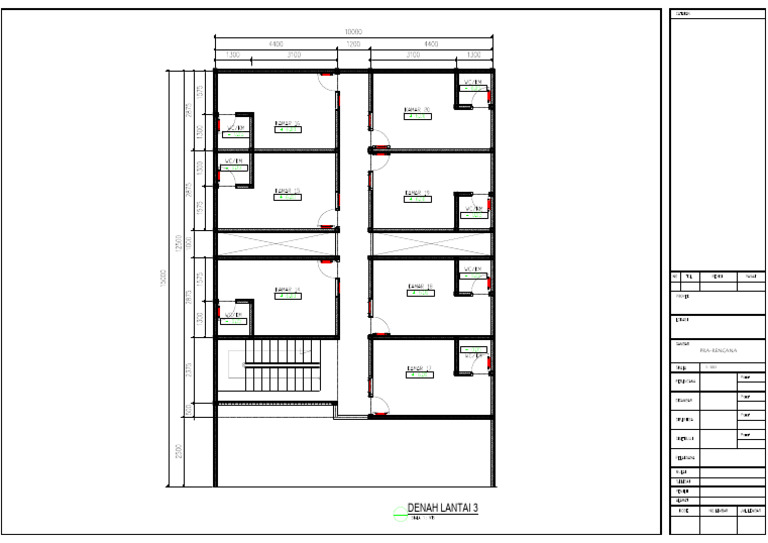 Denah Lantai 3 - Kontrakan 3 Lantai Rev 1 | PDF