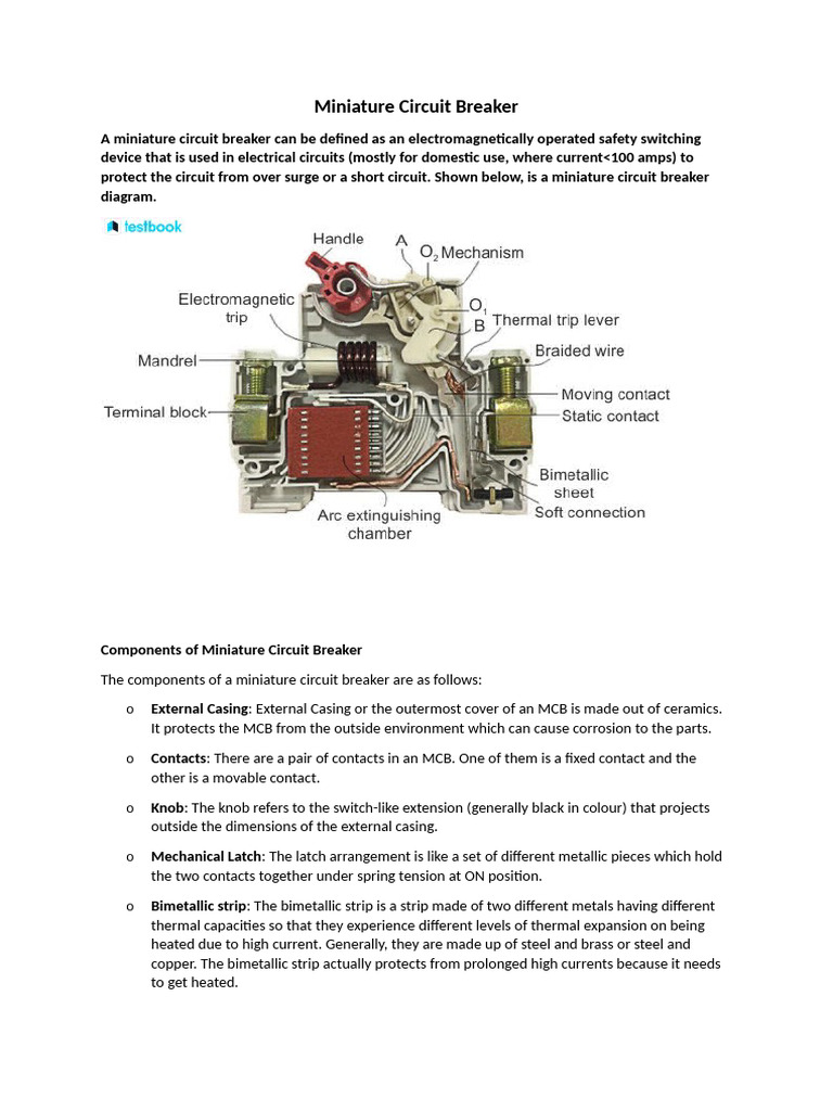 Miniature Circuit Breaker Overview | PDF | Electrical Engineering ...