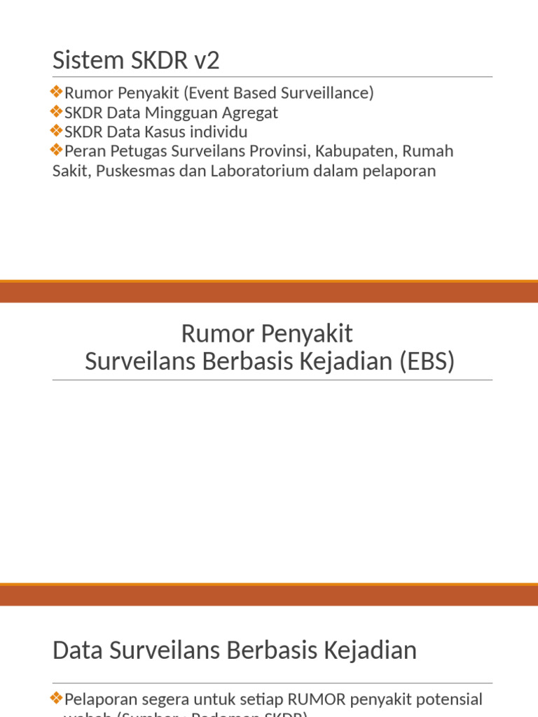 Pengenalan Web SKDR v2_25March2020, Bandung, 15 Nov 2021 | PDF