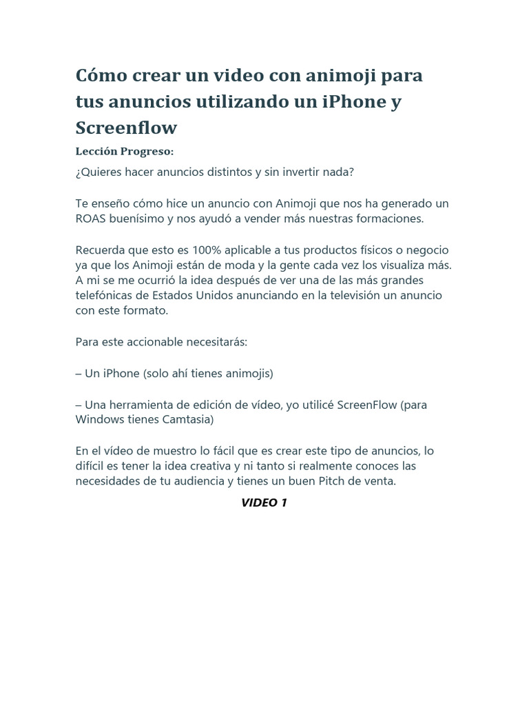 01 Cómo Crear Un Video Con Animoji | PDF