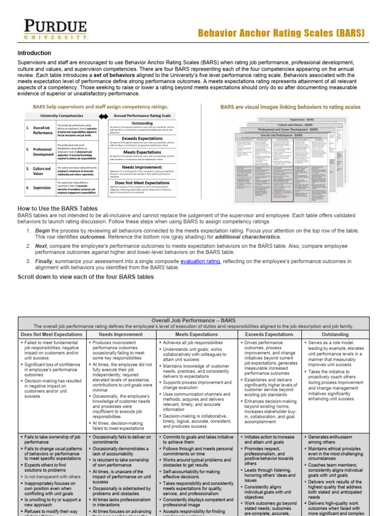 Annual Evaluation Competency Behavior Anchors | PDF | Goal | Learning