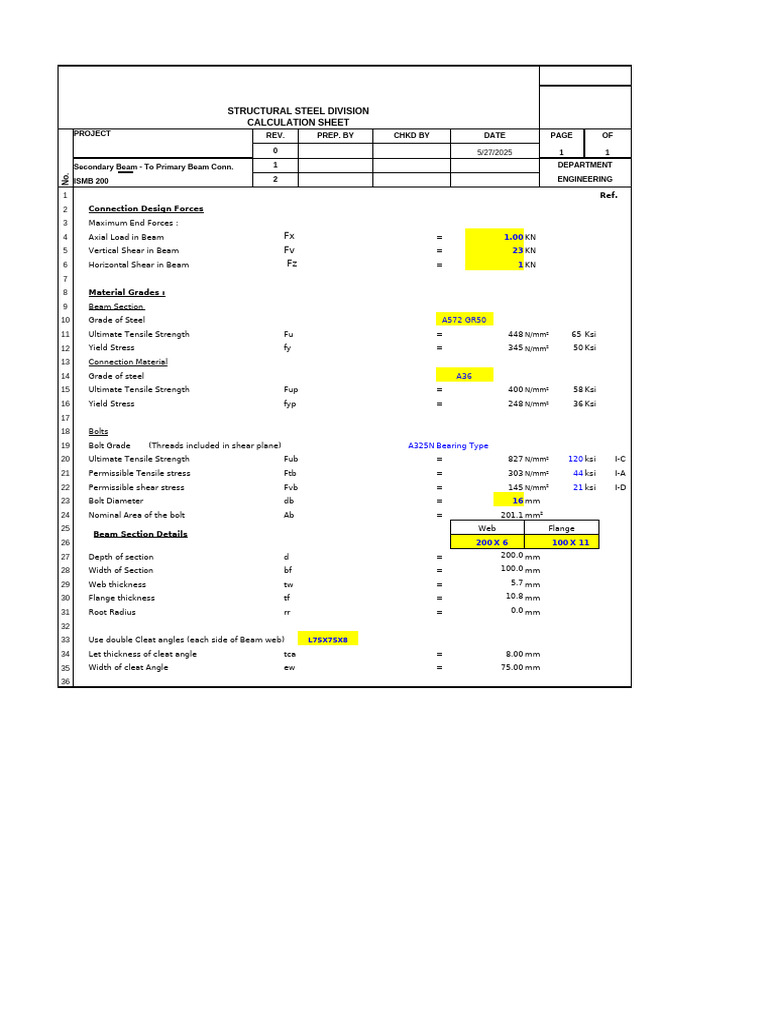 Cleat Connections - IsMB 200 | PDF | Beam (Structure) | Screw