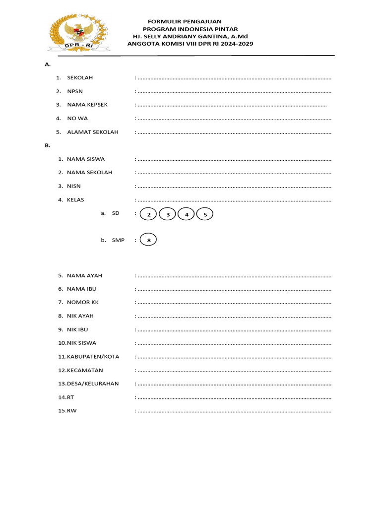 Formulir - Surat Pernyataan Pip 2025 | PDF